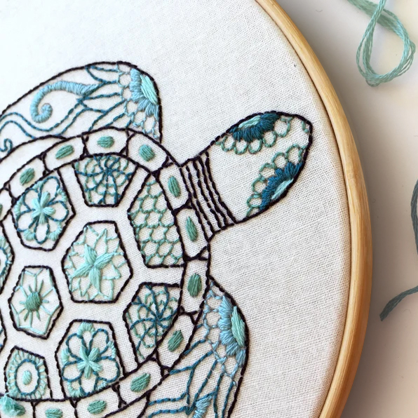 Embroidery Hoop Kit, Turtle - Speshlhaus Gifts